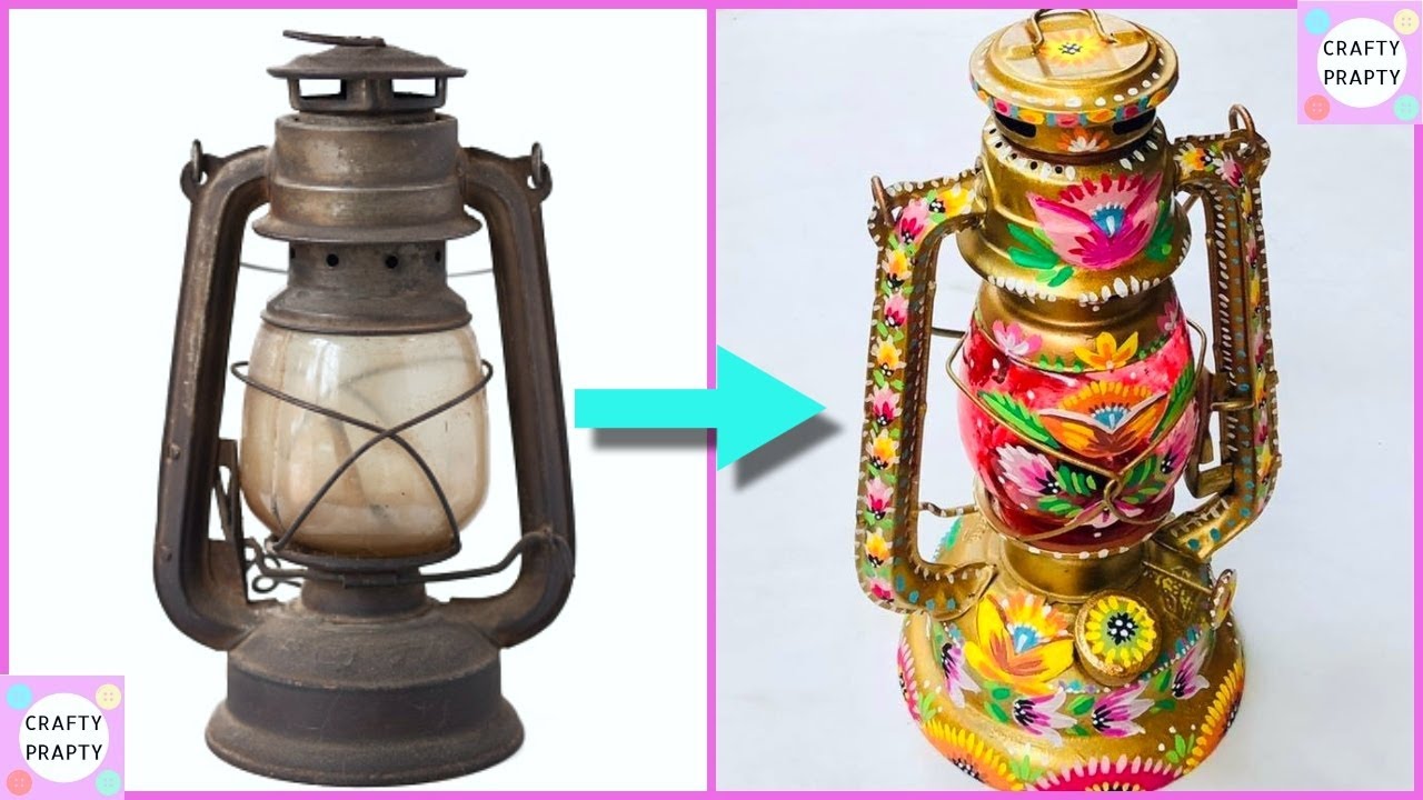 DIY Old Lantern Decoration | DIY Lamp / DIY Rickshaw art lamp /Rusty ...