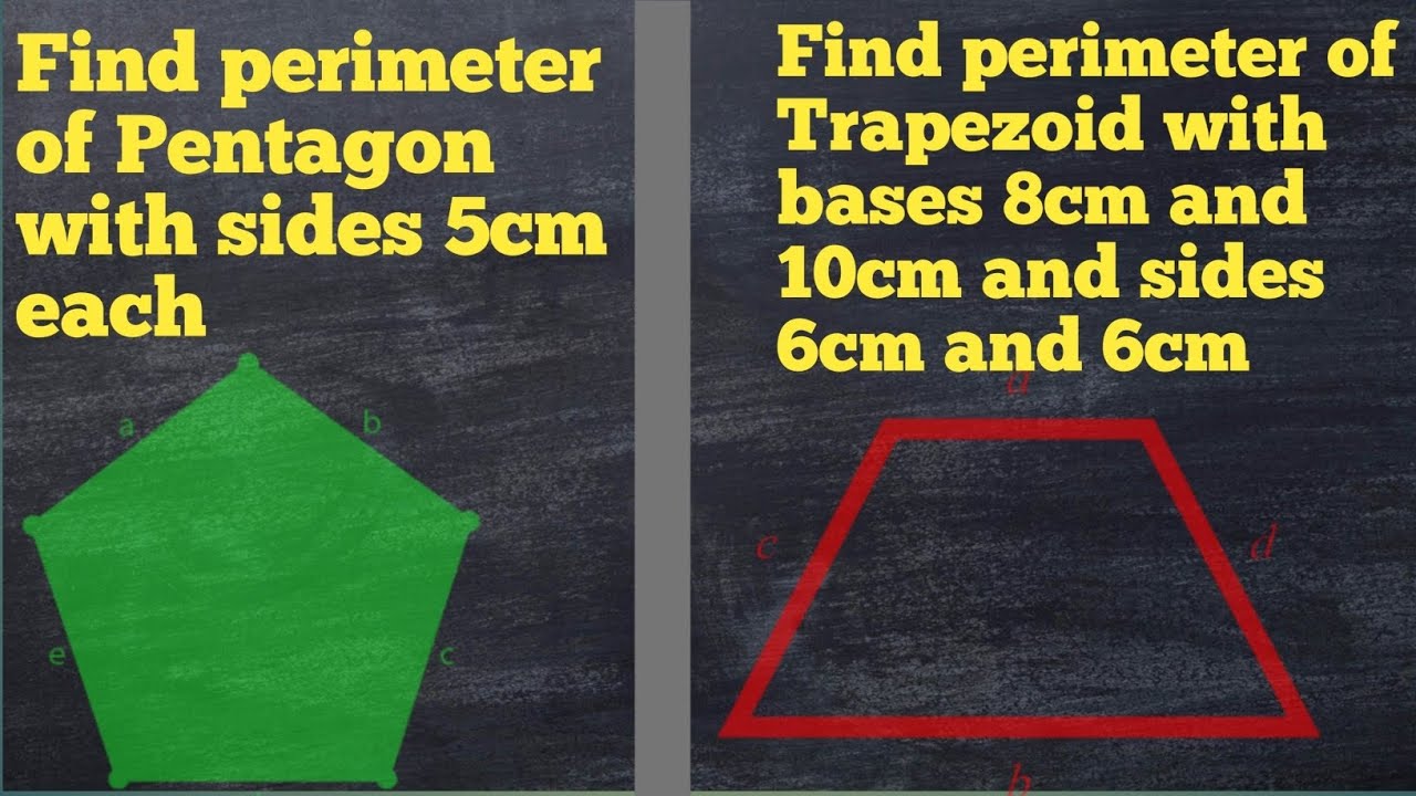Perimeter of Trapezoid and Pentagon formula with example | Basic ...