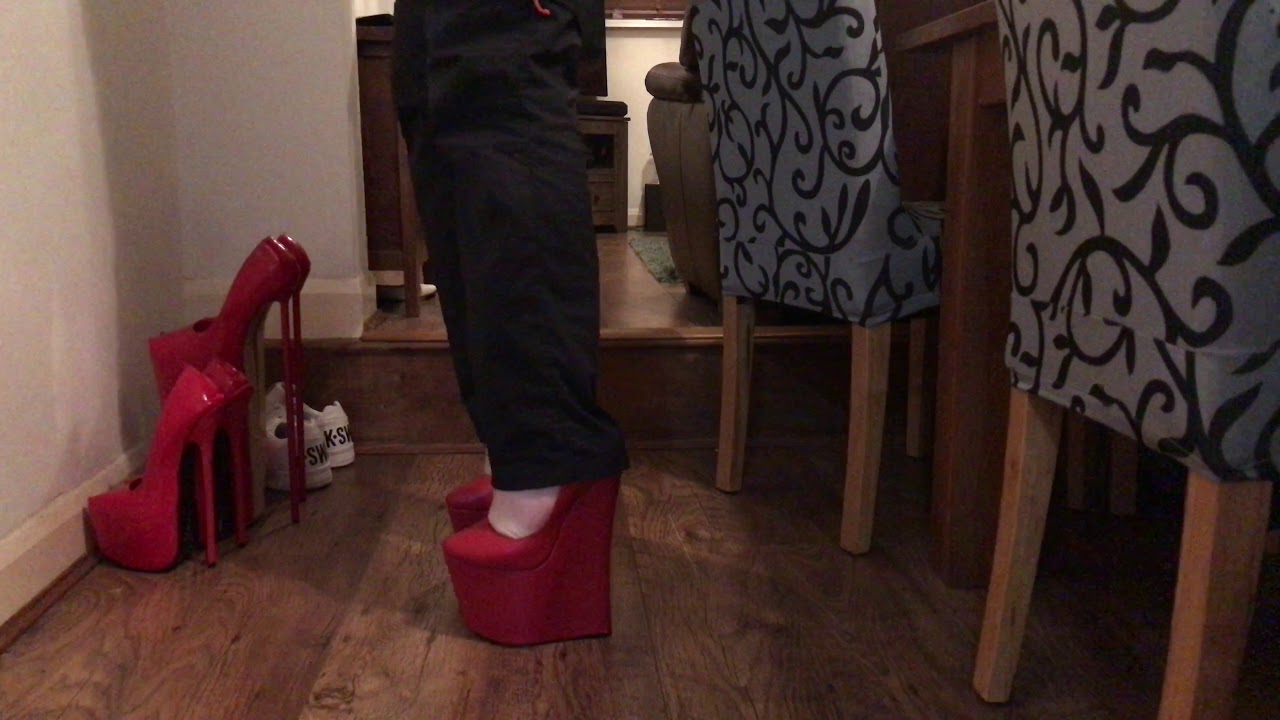 9 inch wedge heels - YouTube