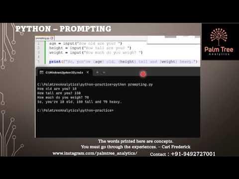 Python-10. TOM Python Input Prompting - YouTube