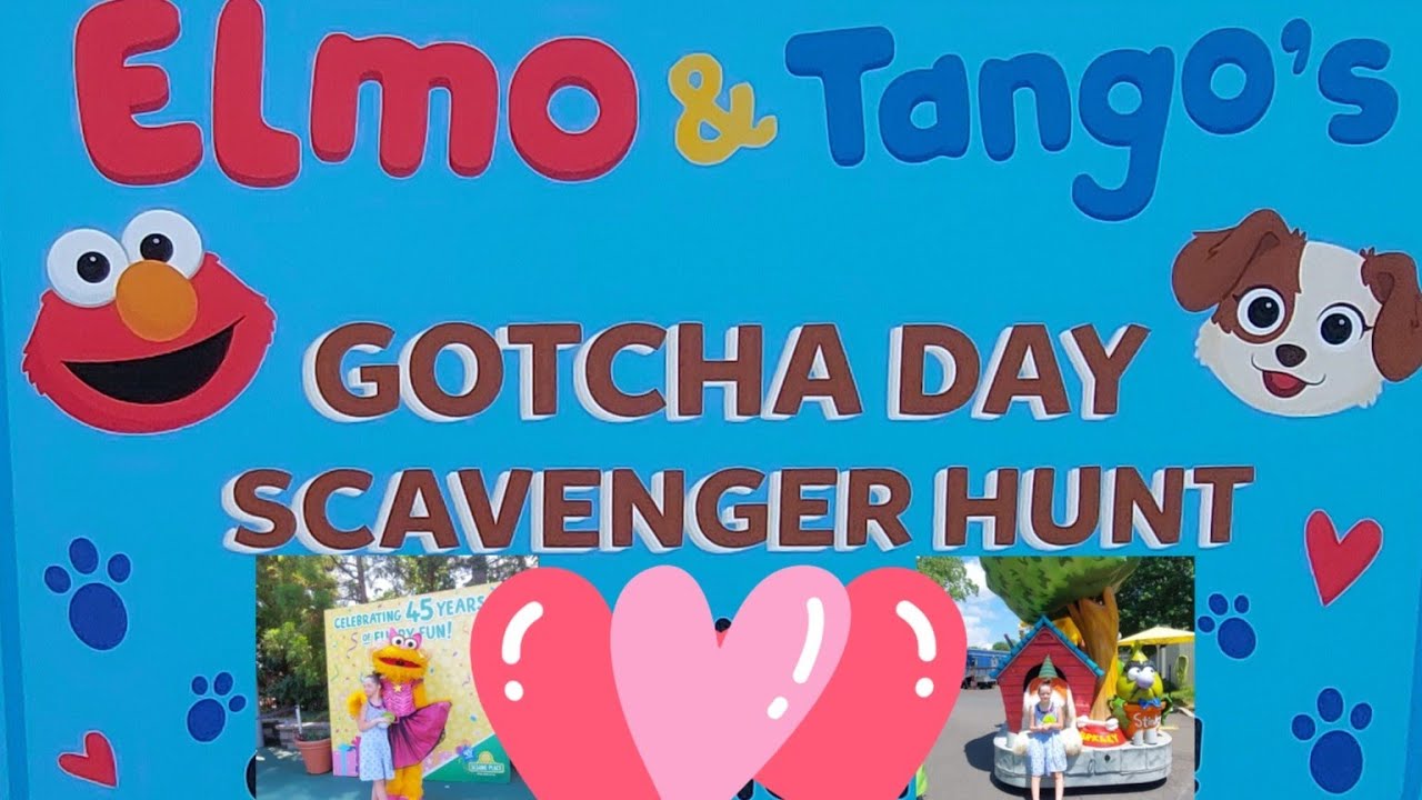 Our Day at Sesame Place | Elmo & Tango's Gotcha Day Weekend | Scavenger ...