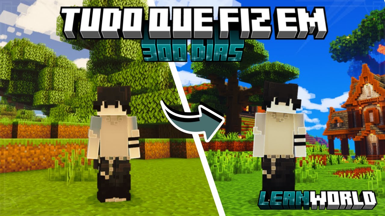 TUDO o que EU FIZ EM 300 DIAS no meu MUNDO ETERNO no MINECRAFT! Lean ...