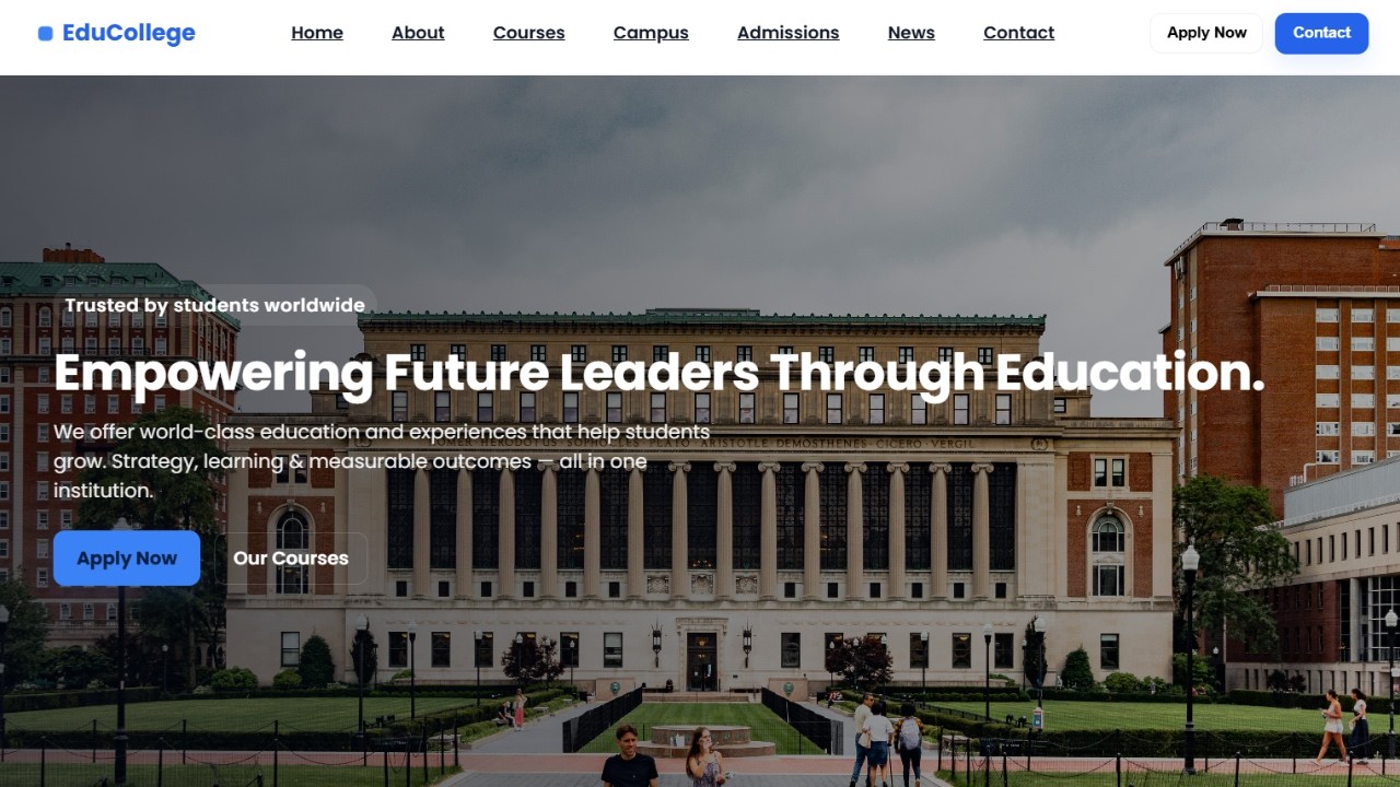 Build Responsive College/University Website with HTML, CSS, JS| Full ...