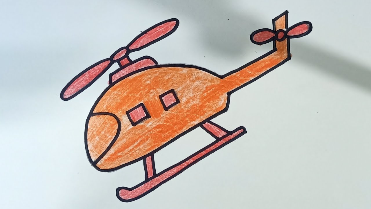 Helicopter drawing/How to draw Helicopter step by step for beginners ...