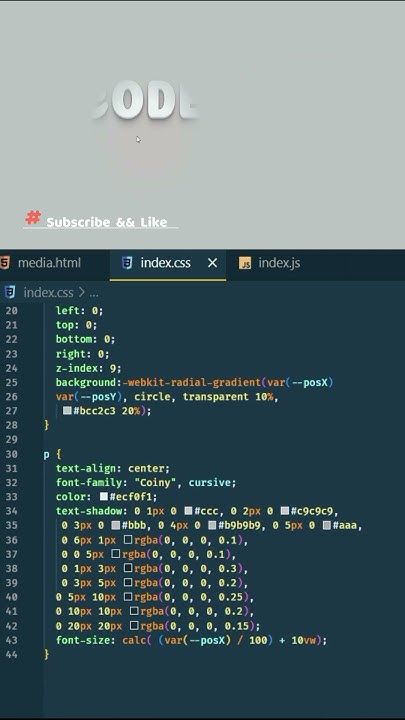 Text Reveal On Mouse Move HTML CSS JS #shorts - YouTube