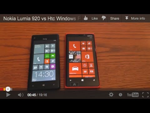 Nokia Lumia 920 vs Htc Windows Phone 8X - YouTube