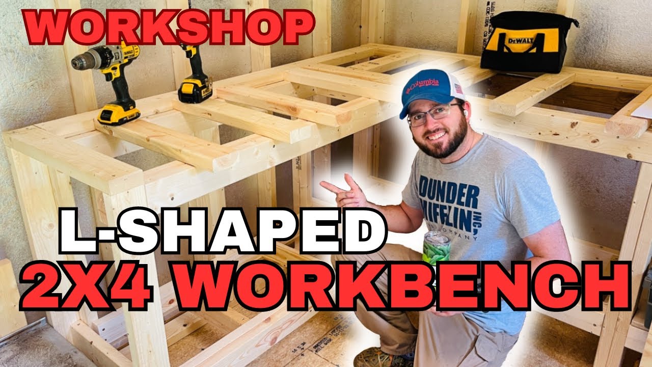 L-Shaped 2x4 Workbench Frame Section | Part 3, Shed Art Workshop Studio ...