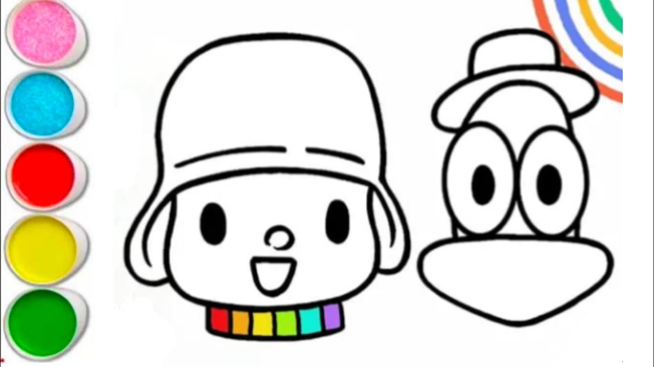 How to draw a easy pocoyo and pota pocoyo easy drawing for kids and ...