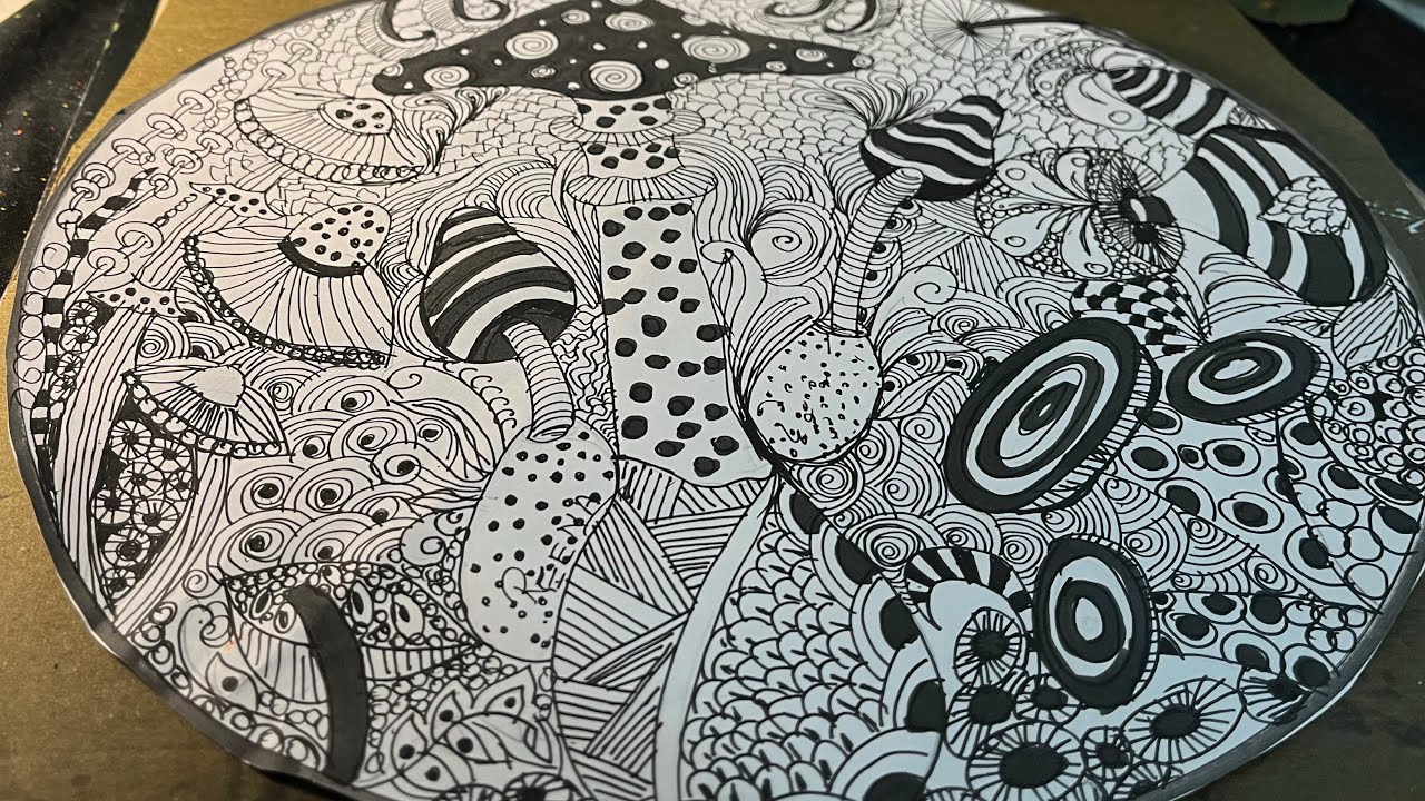 Tangly Toadstools, of course zentangle😁#fun#doodles #zentangle - YouTube