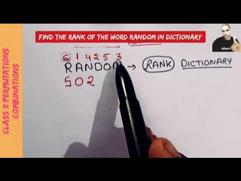 Shortcut Find the rank of the word RANDOM in dictionary | Permutations-Combinations #dictionary ...
