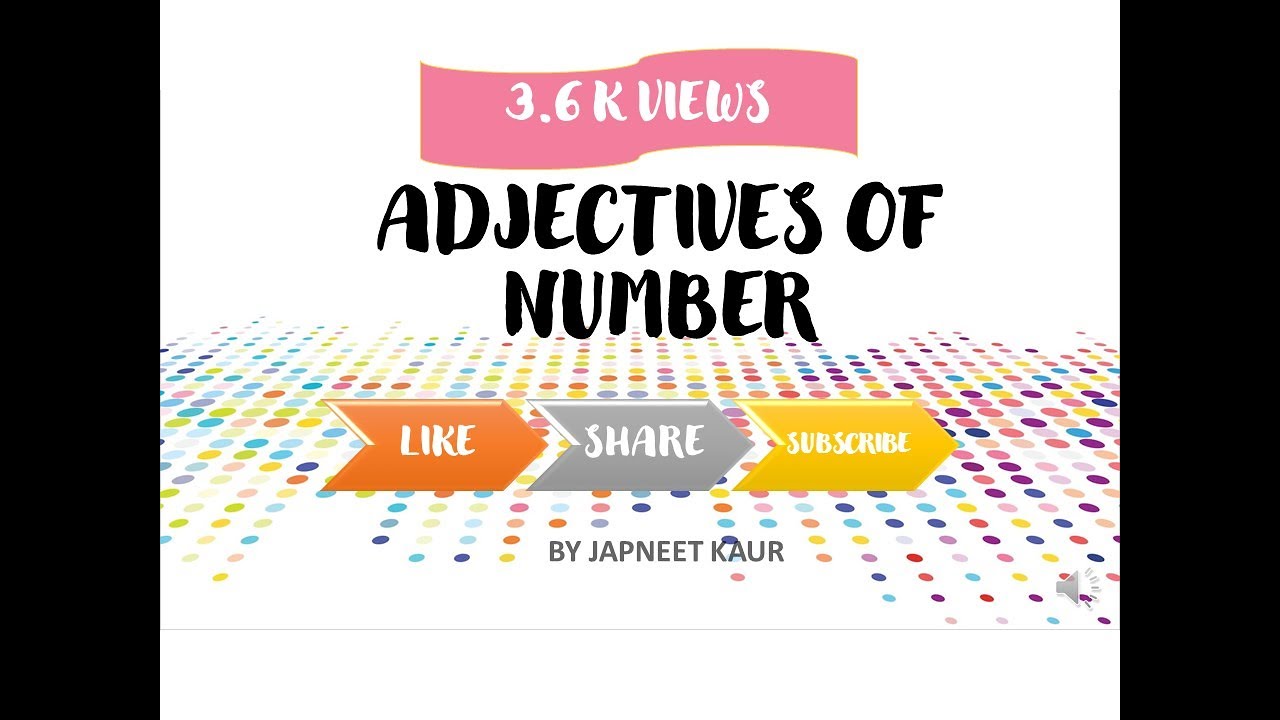 ADJECTIVES OF NUMBER - YouTube