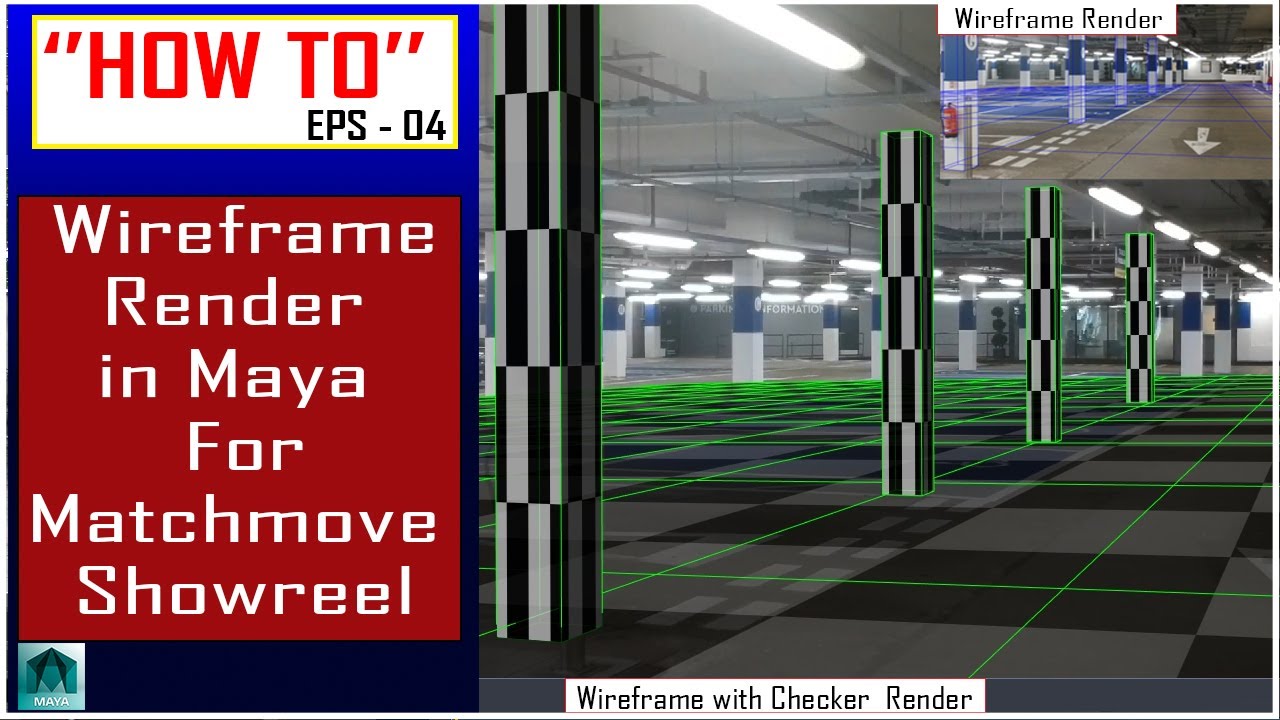 Wireframe Render In Maya For Matchmove Showreel Wireframe Rendering Render Wireframes In