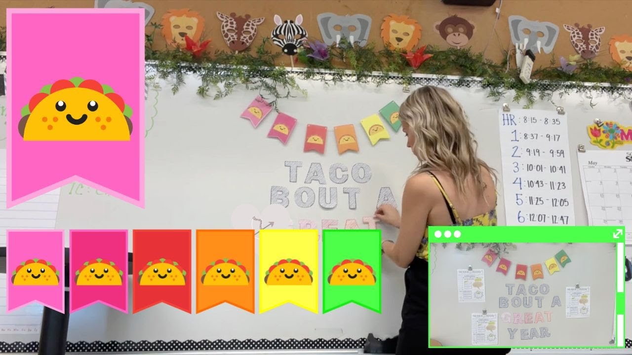 Taco Bout a Great Year Bunting Flag Bulletin Board Set | Festive ...