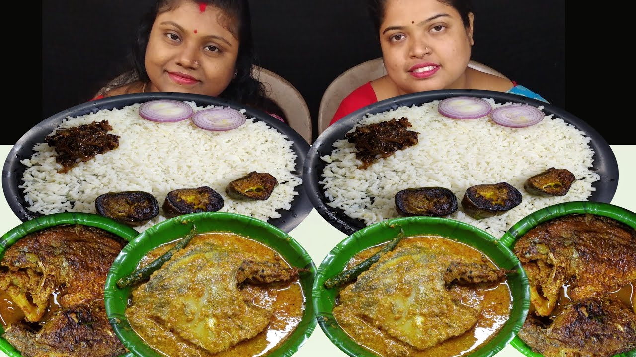 SORSE POSTO POMFRET FISH CURRY RICE EATING CHALLENGE // INDIAN FOOD ...