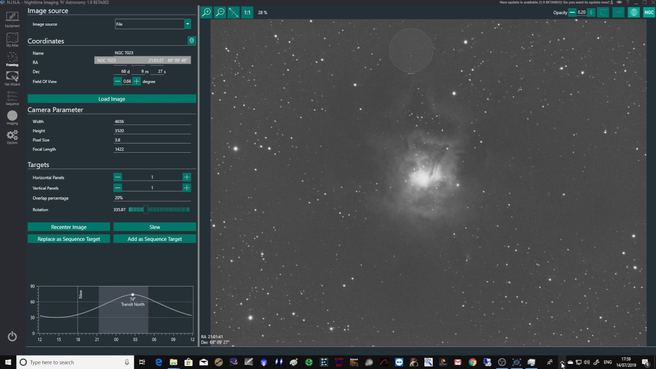 NINA Plate Solve 2 Iris Nebula NGC 7023 - YouTube