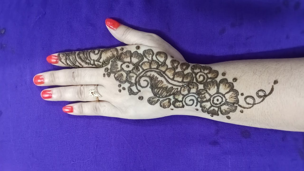 Shadow Mehendi Design/Simple Easy Mehendi Design /Back Hand Mehendi ...