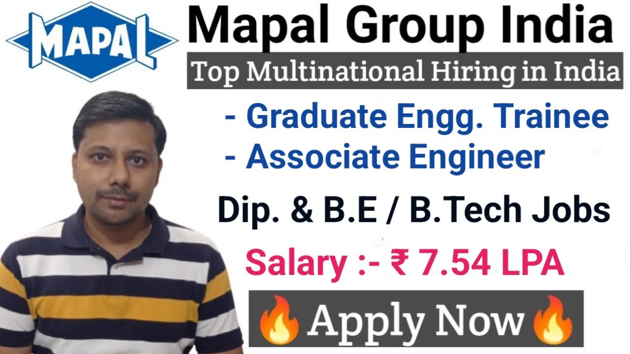 Mapal India Recruitment 2023 I Graduate Engineer Trainees I Associate ...
