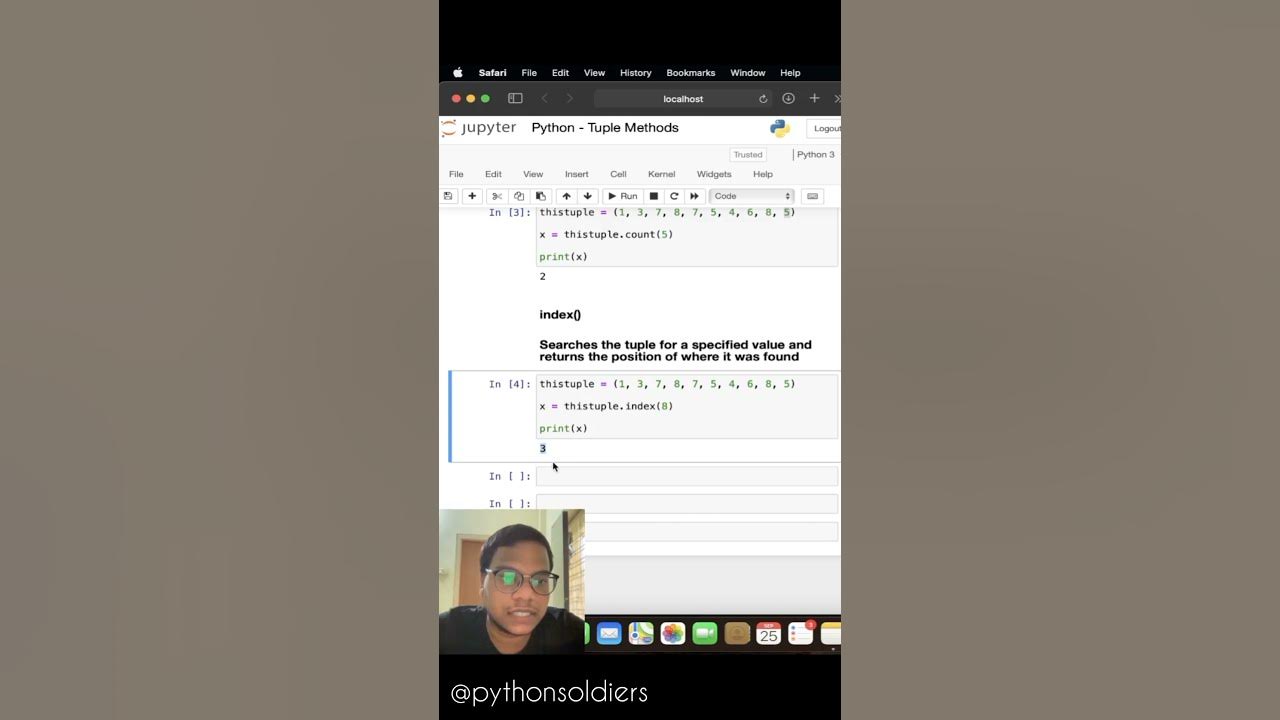 Tuple Methods In Python Tutorial Python Shorts Game Tutorials Tuples Youtube 