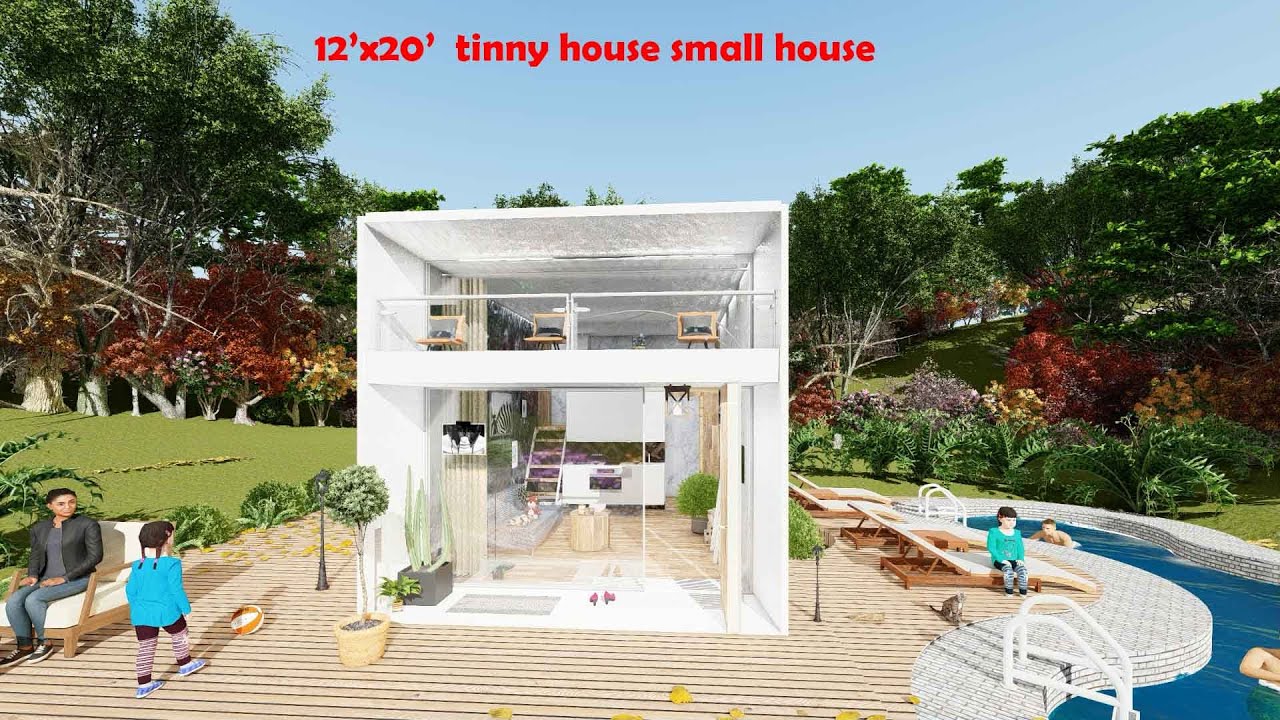 small tinny house in forest, jungle/12'x20' house/animation of tinny house /vedio of tinny house ...