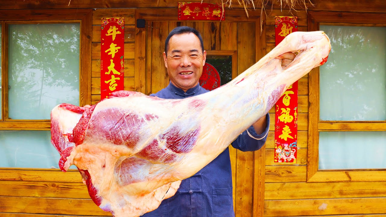 Making "Donkey Meat Stew" with a HUGE Donkey Hind Leg｜Uncle Rural ...