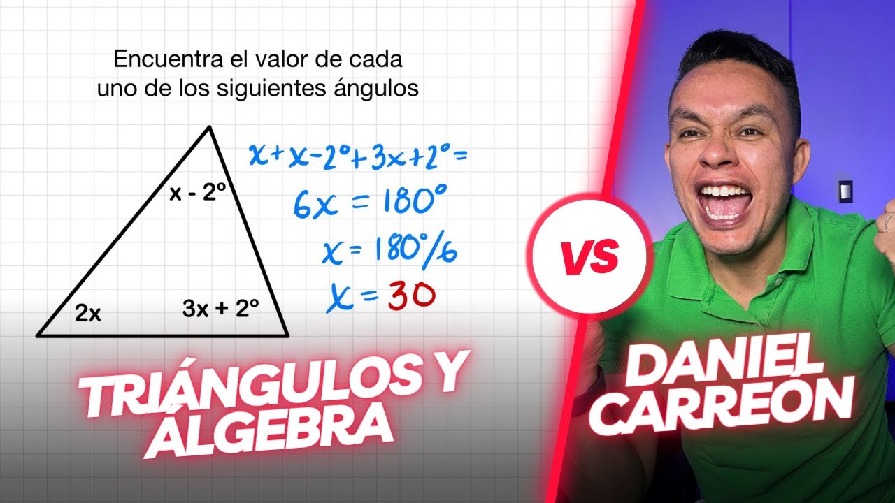 ÁNGULOS INTERNOS DE UN TRIÁNGULO CON ÁLGEBRA Super facil - Para ...
