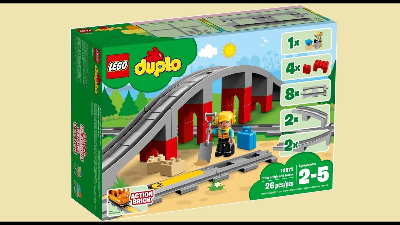Lego Duplo Train Bridge and Tracks 10872 - Unboxing and playing - YouTube