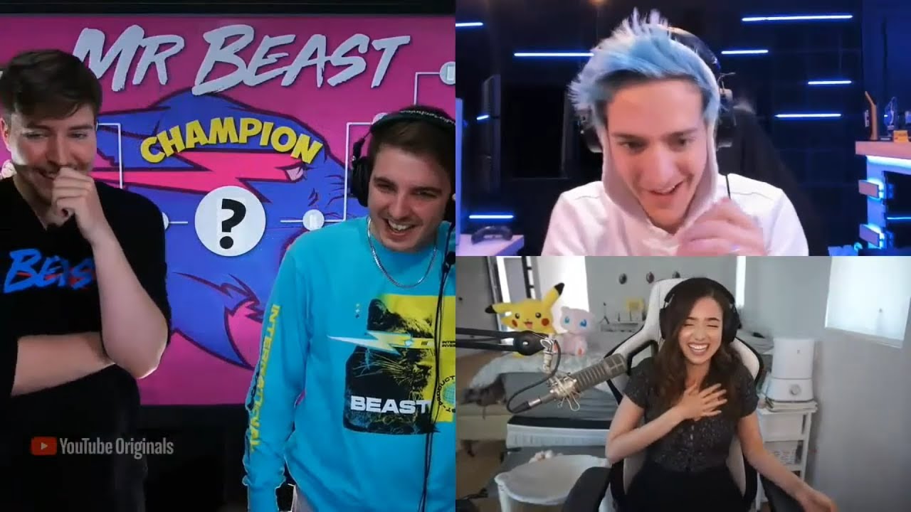 Ninja out-flexing Pokimane in MrBeast’s competition *Carson talks about ...