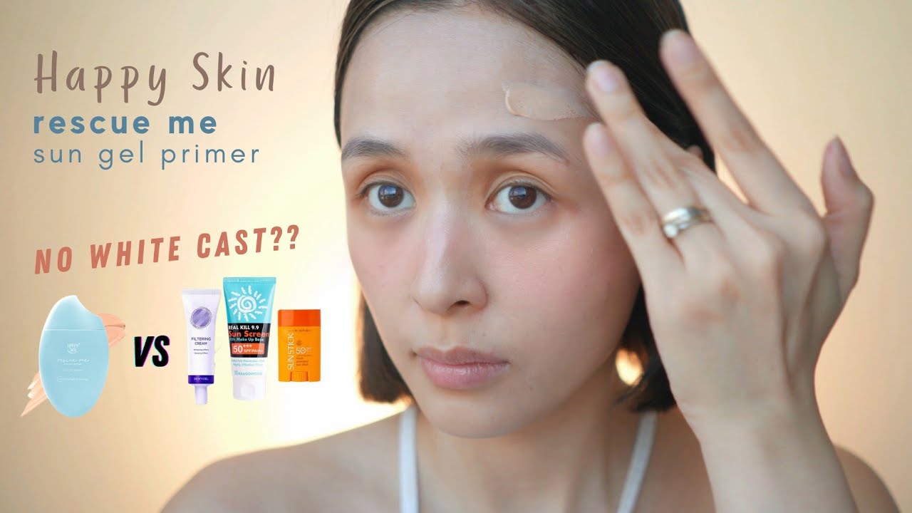 HAPPY SKIN RESCUE ME SUN GEL PRIMER Review & Comparisons | No White ...