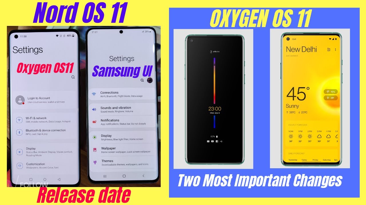 🔴OnePlus Oxygen OS 11 Vs Samsung UI 📝|| OnePlus Nord Oxygen OS 11 ...