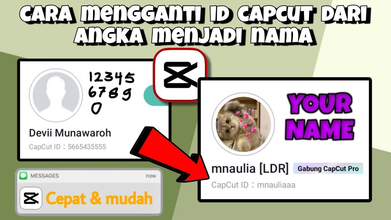 Cara mengganti id capcut dari angka menjadi nama | sangat simpel dan ...
