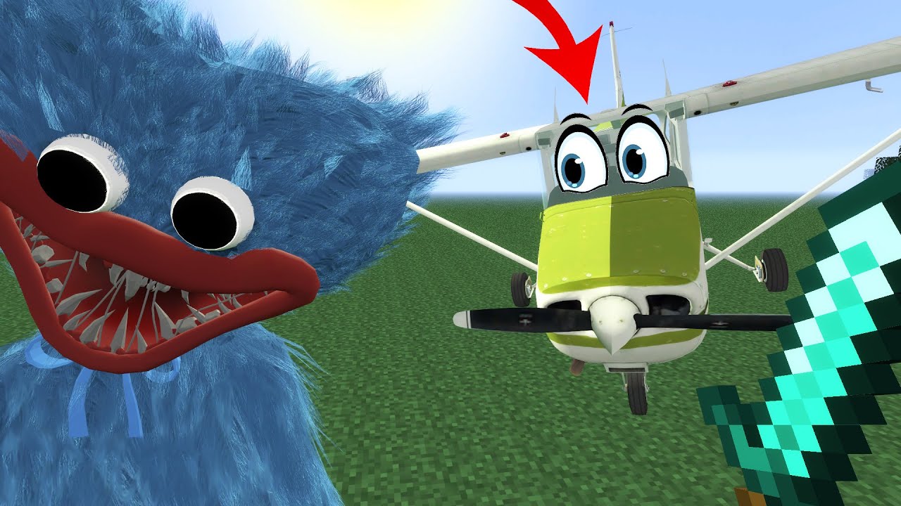Poppy playtime in Minecraft - Huggy wuggy vs Airplane - YouTube
