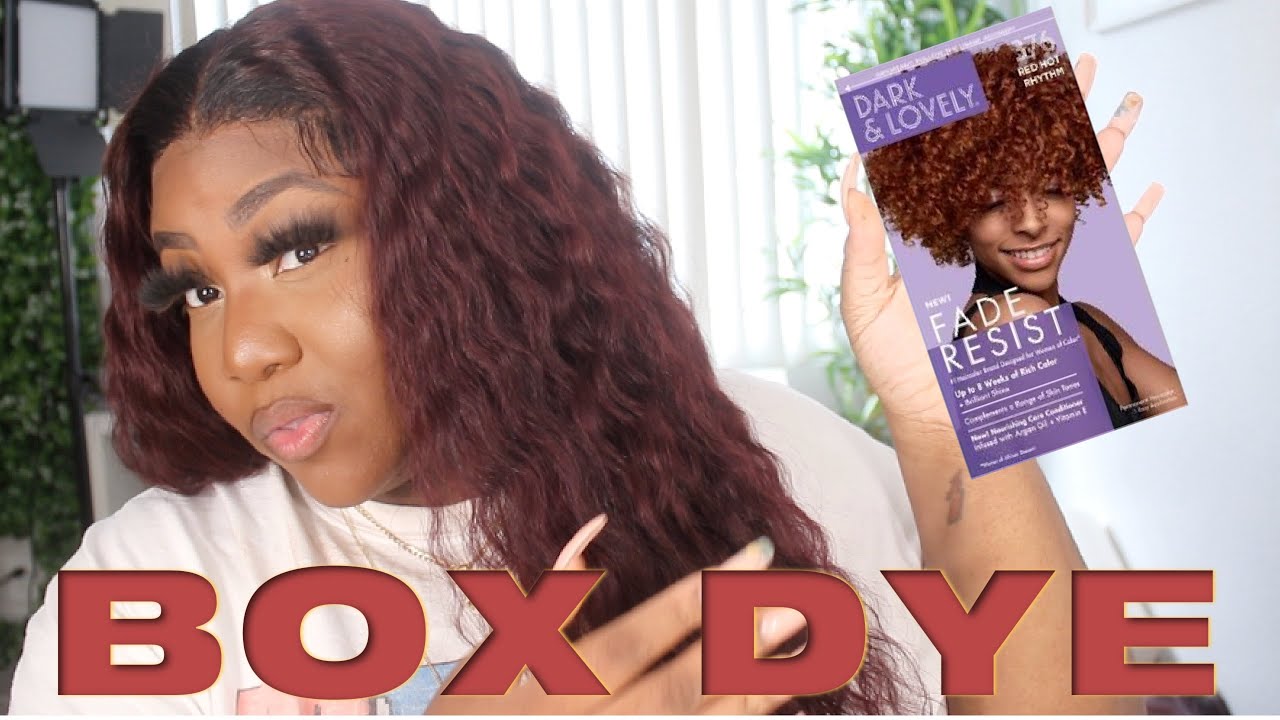 OKAYYYY BOX DYE😍😍🔥😍😍 COLORING A WIG WITH BOX DYE || DARK N LOVELY ...