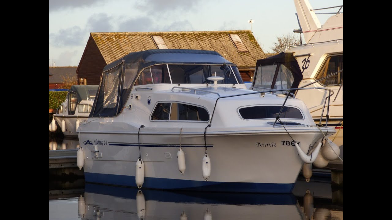 Viking 24 Wide Beam for sale at Norfolk Boat Sales - YouTube