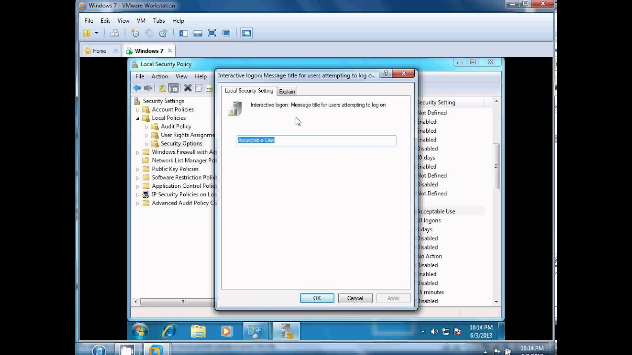 7 2 Configuring a Logon Message - YouTube