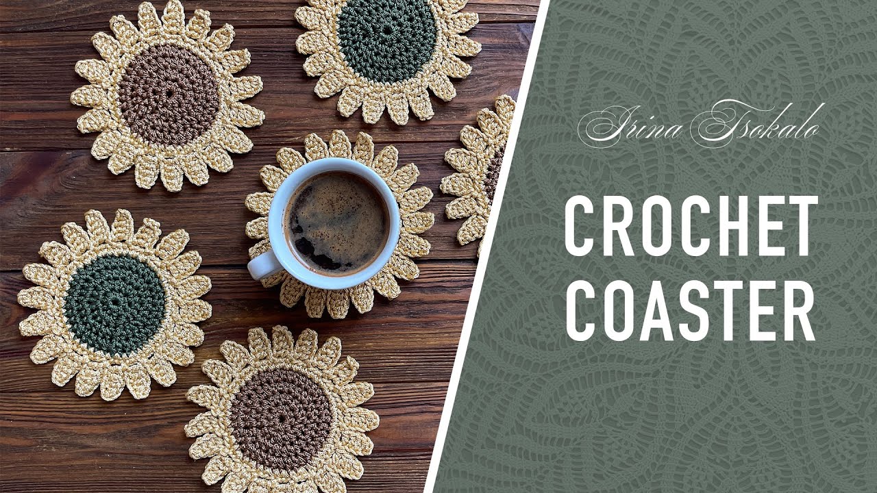 Crochet Sunflower Coaster 🌻ПІДСТАВКА гачком - YouTube