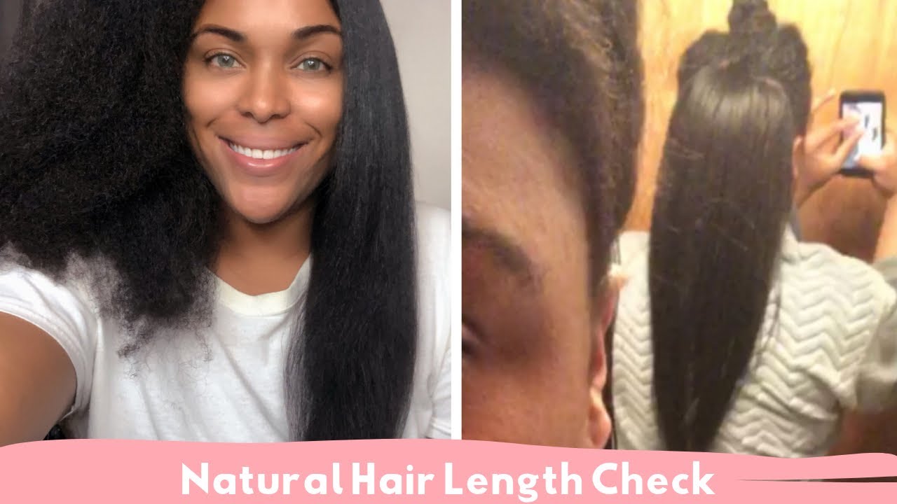 Natural Hair Length Check | Mid Back to Waist length - YouTube