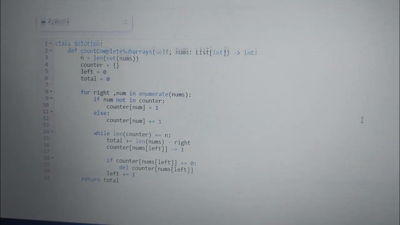 leetcode contest 356 # count complete subarrays in an array - YouTube