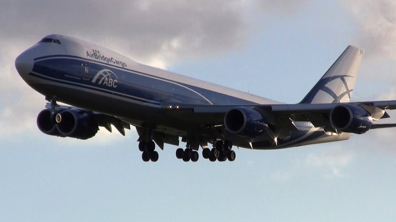AirBridgeCargo Boeing 747-800F Landing Amsterdam Airport Schiphol - YouTube