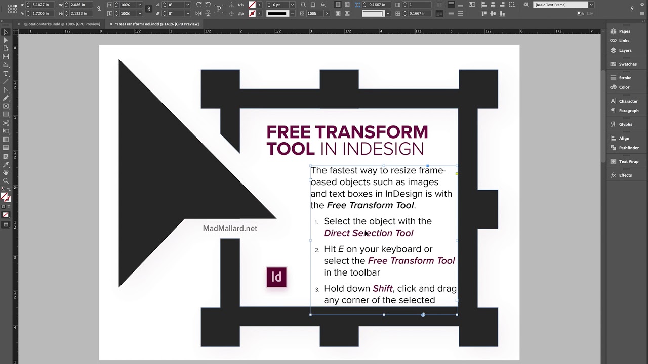 Free Transform Tool Tutorial | MadMallard - YouTube