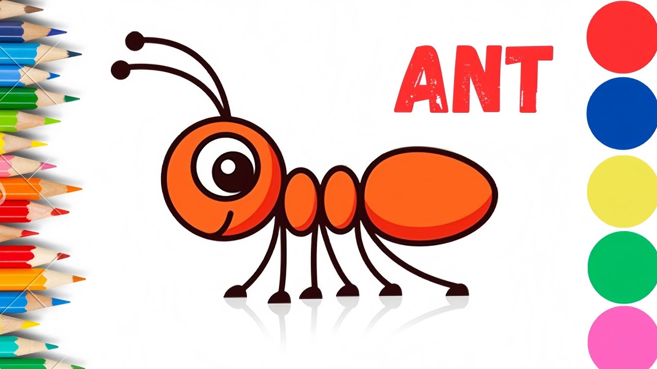 Ant | How to draw a easy and step by step Ant drawing | Drawing ...