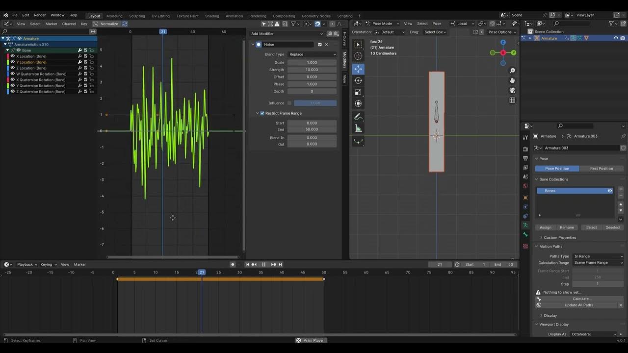 Blender Animation Graph Editor 026 Modifier Noise Restrict Frame Range Start End - YouTube