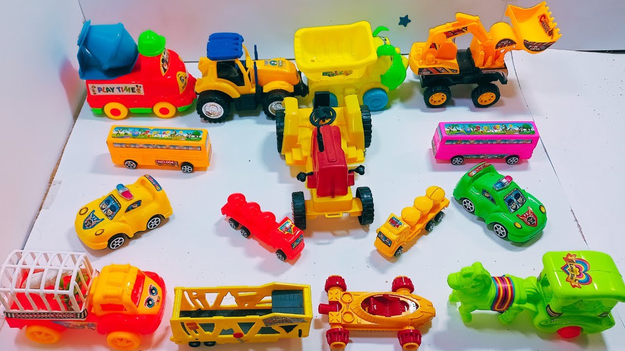 A tractor with a big JCB | Kids videos for kids | tractor, cars, dumper ...