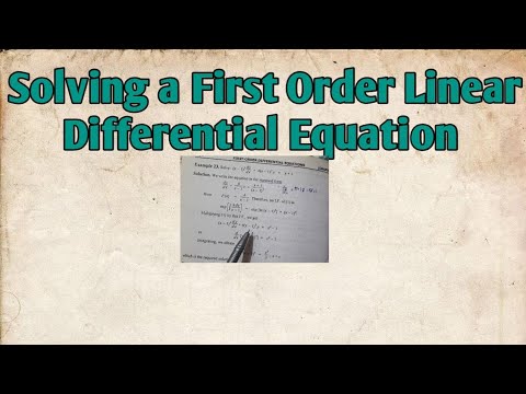 Solving a First Order Linear Differential Equation - YouTube