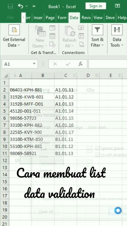 cara Membuat list Data Validation - YouTube