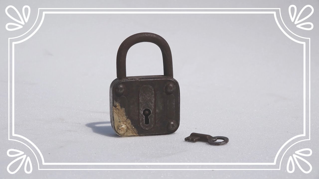 Rusty old padlock with key ( Restoration ) - YouTube