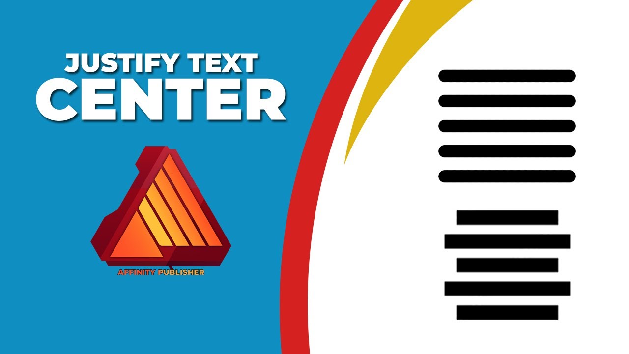 How to justify text in the center in affinity publisher - YouTube