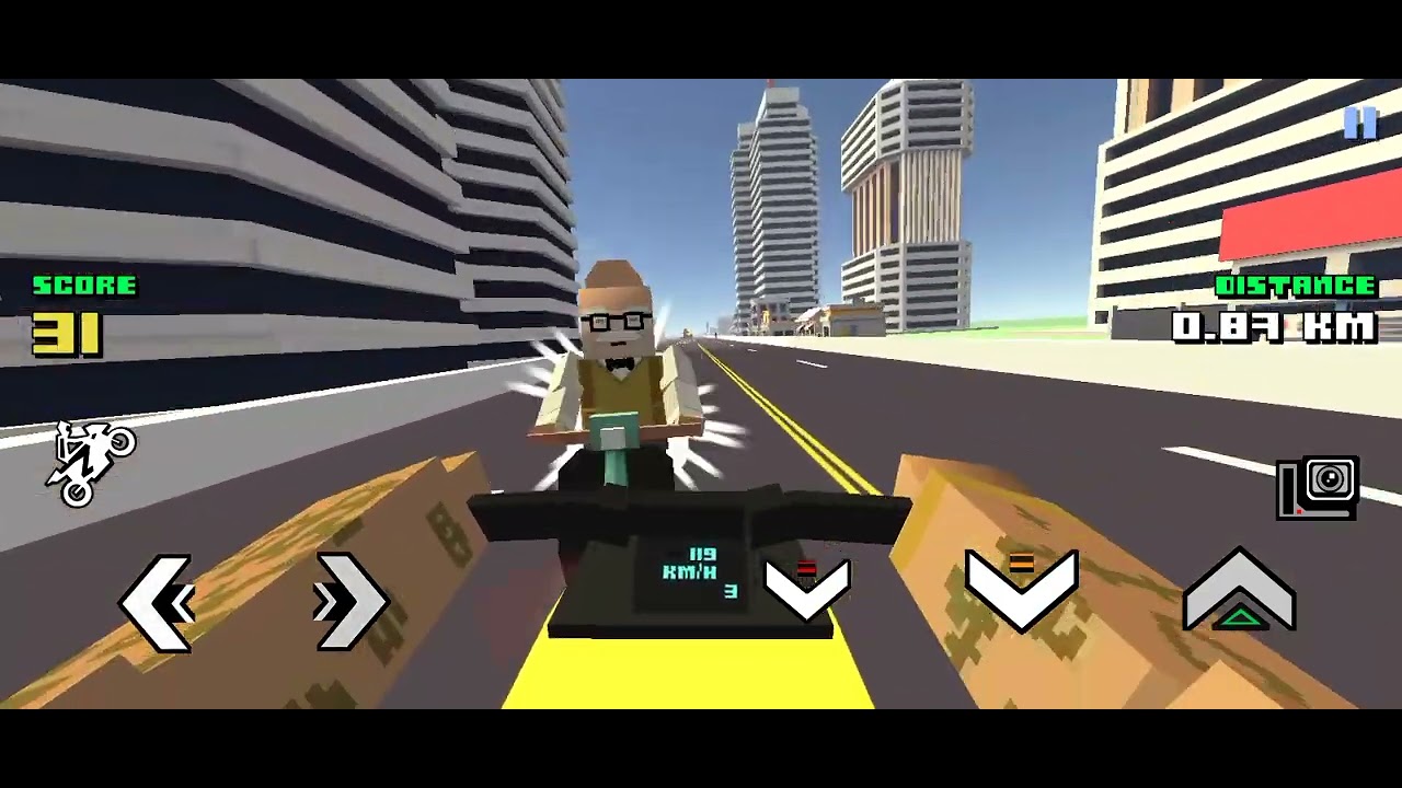 mencoba bermain game blocky moto racing - YouTube