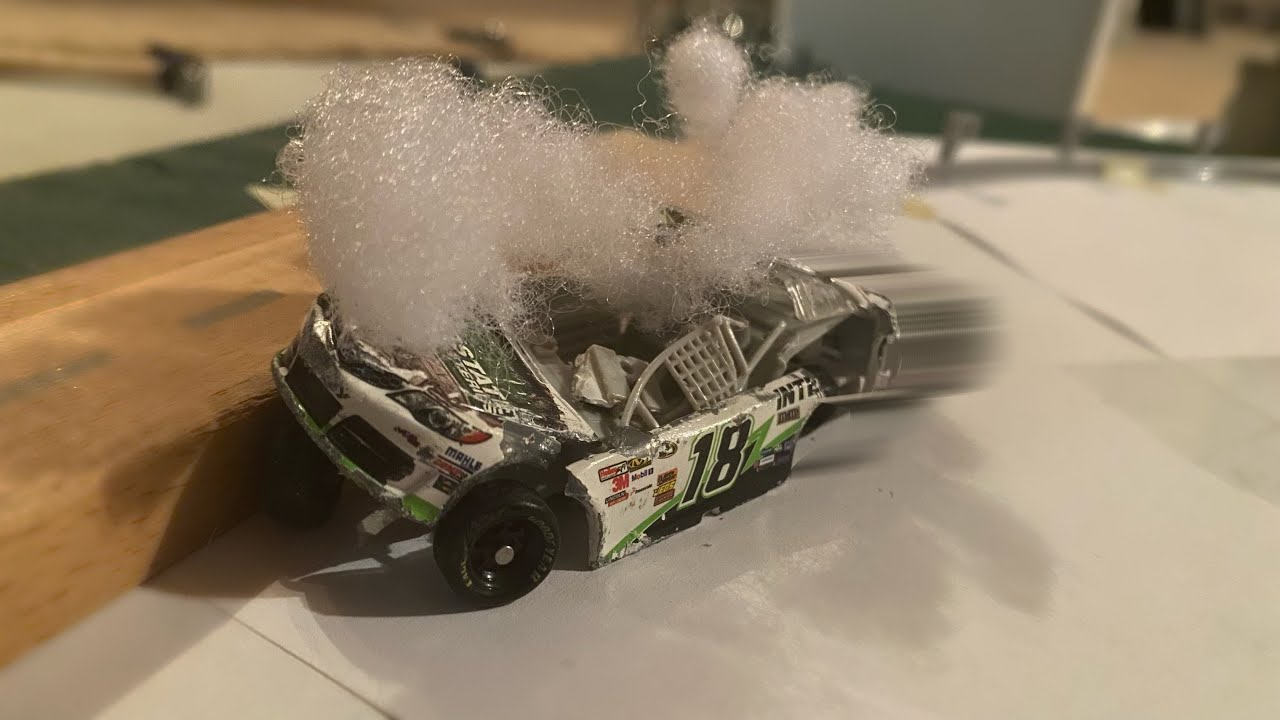 NASCAR stop motion crash - YouTube