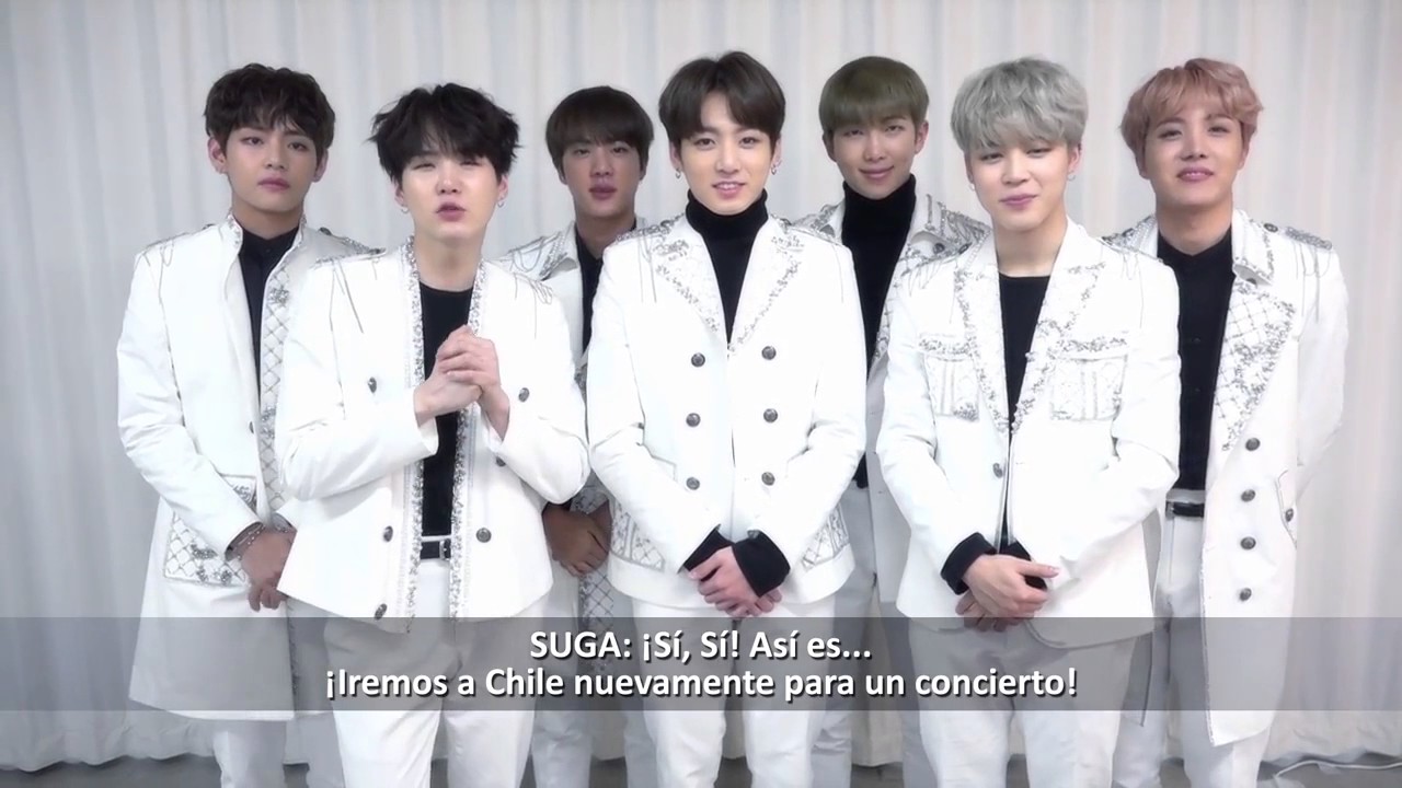 BTS envia saludos a Chile y a Sudamerica * BTS hablando español ...