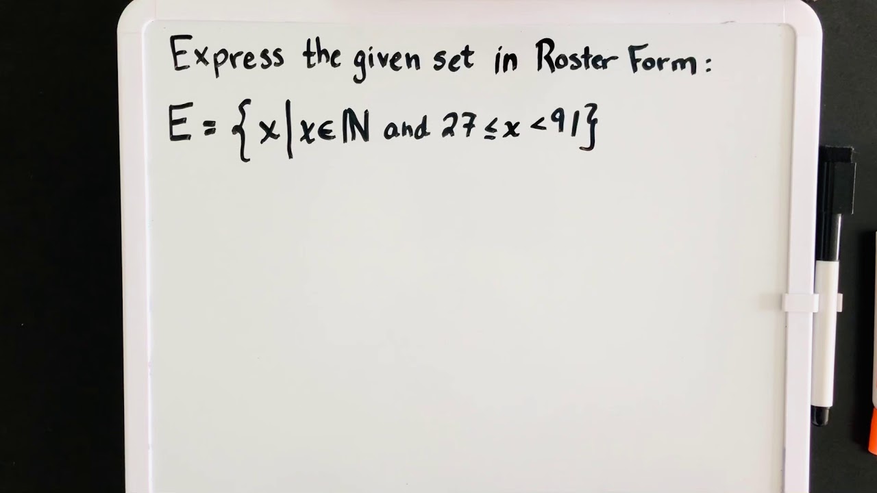 Homework Example: Set builder to Roster Notation - YouTube